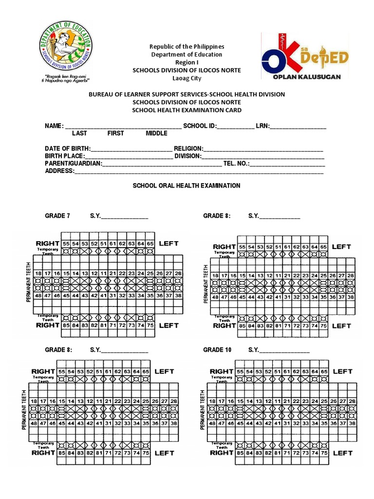 Republic of The Philippines Department of Education | PDF | Human Tooth ...