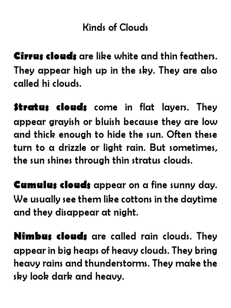 Kinds of Clouds | PDF