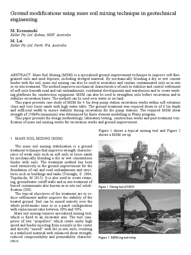 (2019) Ming L Krzeminski M Ground Modifications Using Mass Soil Mixing ...