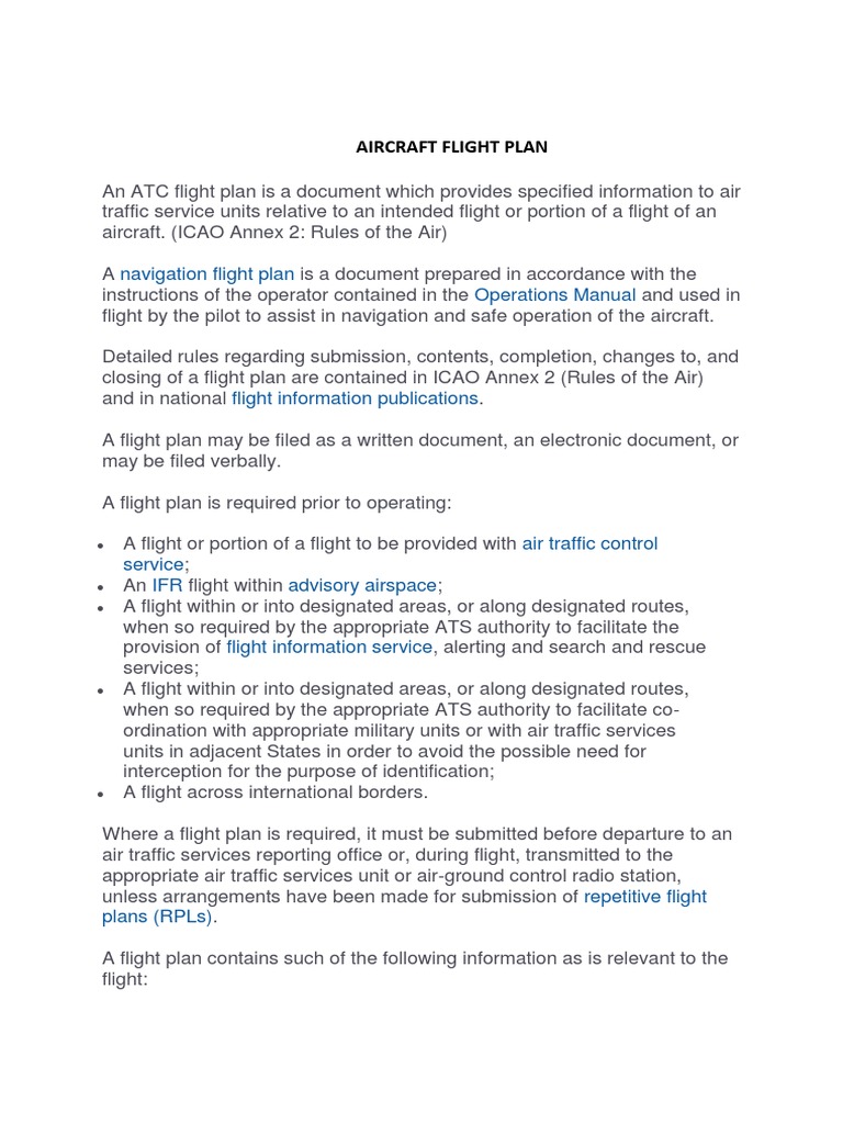Flight Plan Submission Guidelines | PDF | Computers | Technology ...