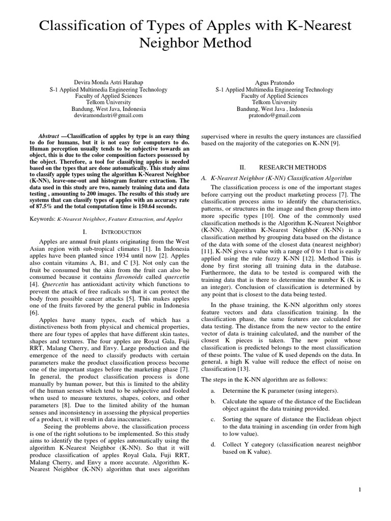 Publikasi Ilmiah - en - Classification of Types of Apples With K ...