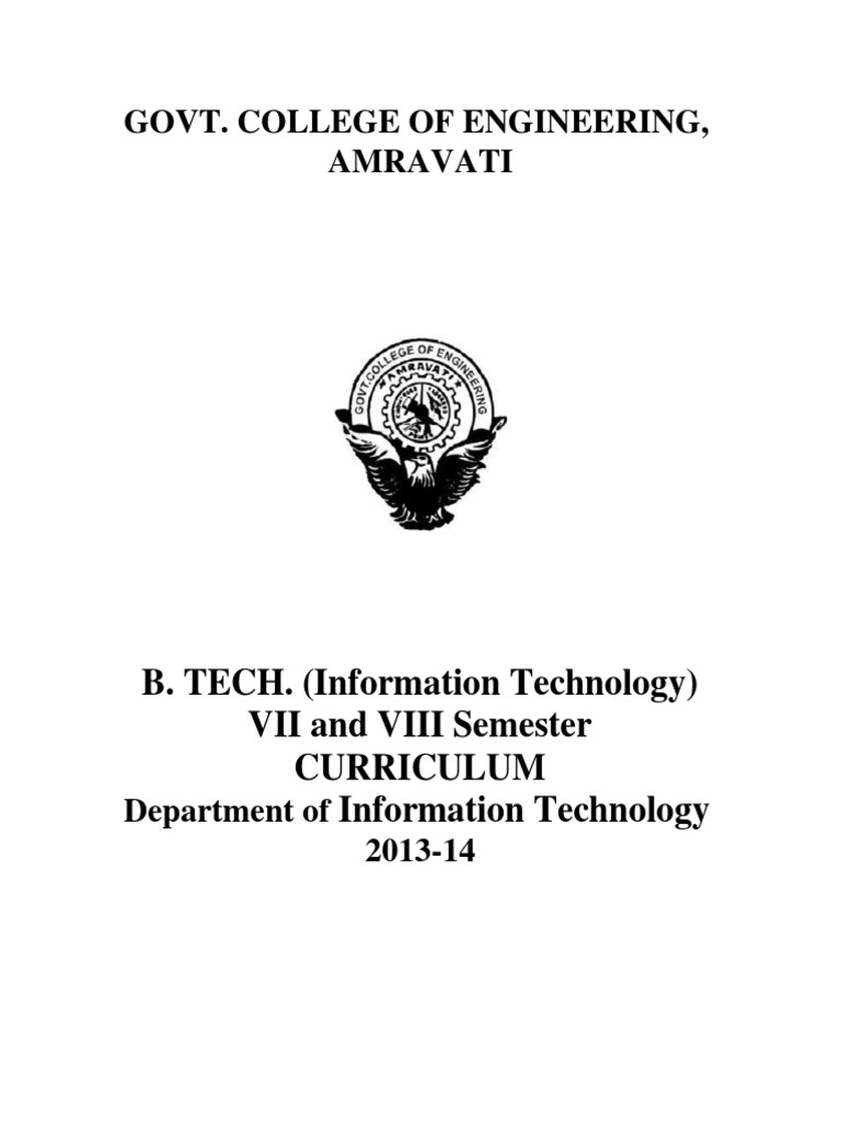Curriculum Final Year B. Tech. Information Technology 2013 | PDF ...