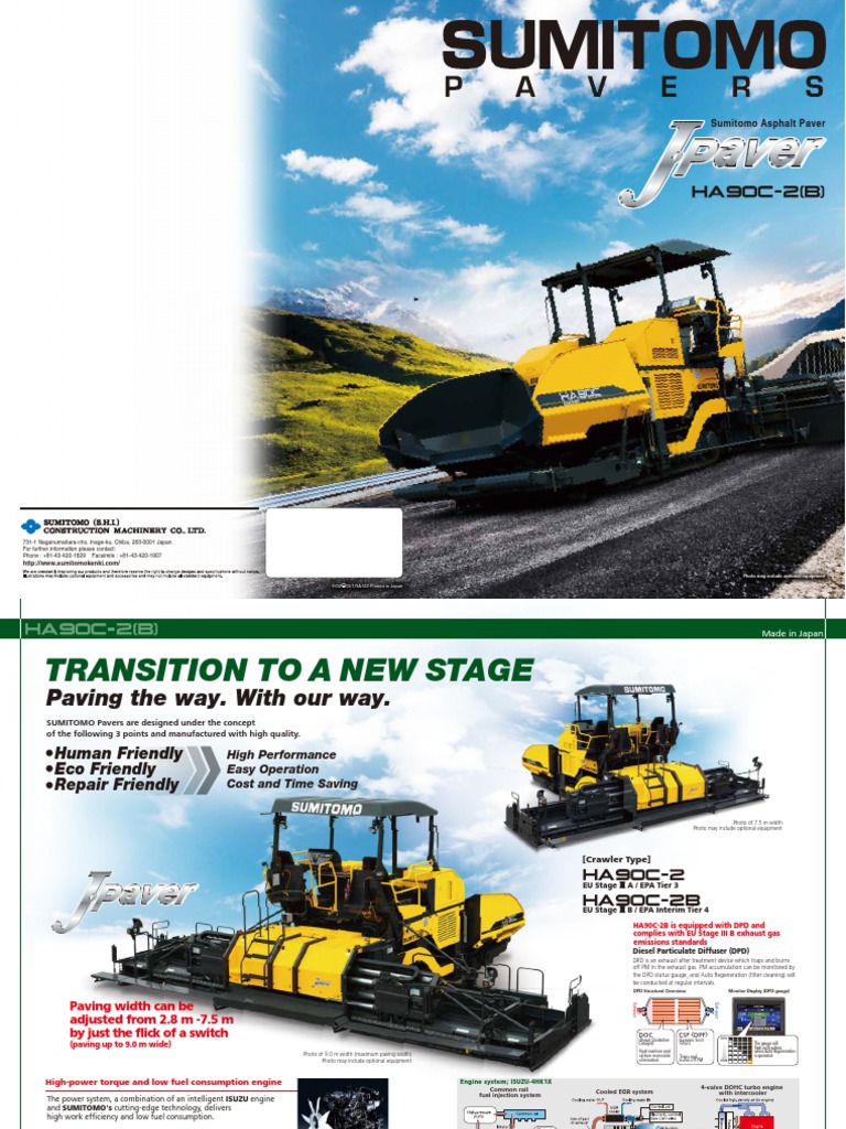 Sumitomo Asphalt Paver: Product Specifications and Technology Overview ...
