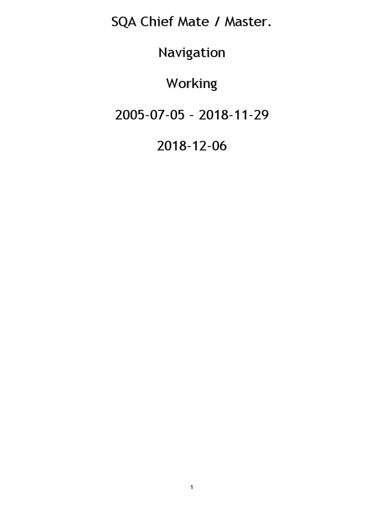SQA Navigation Working 2018-11-29 2018-12-06 PDF | PDF | Tide | Navigation