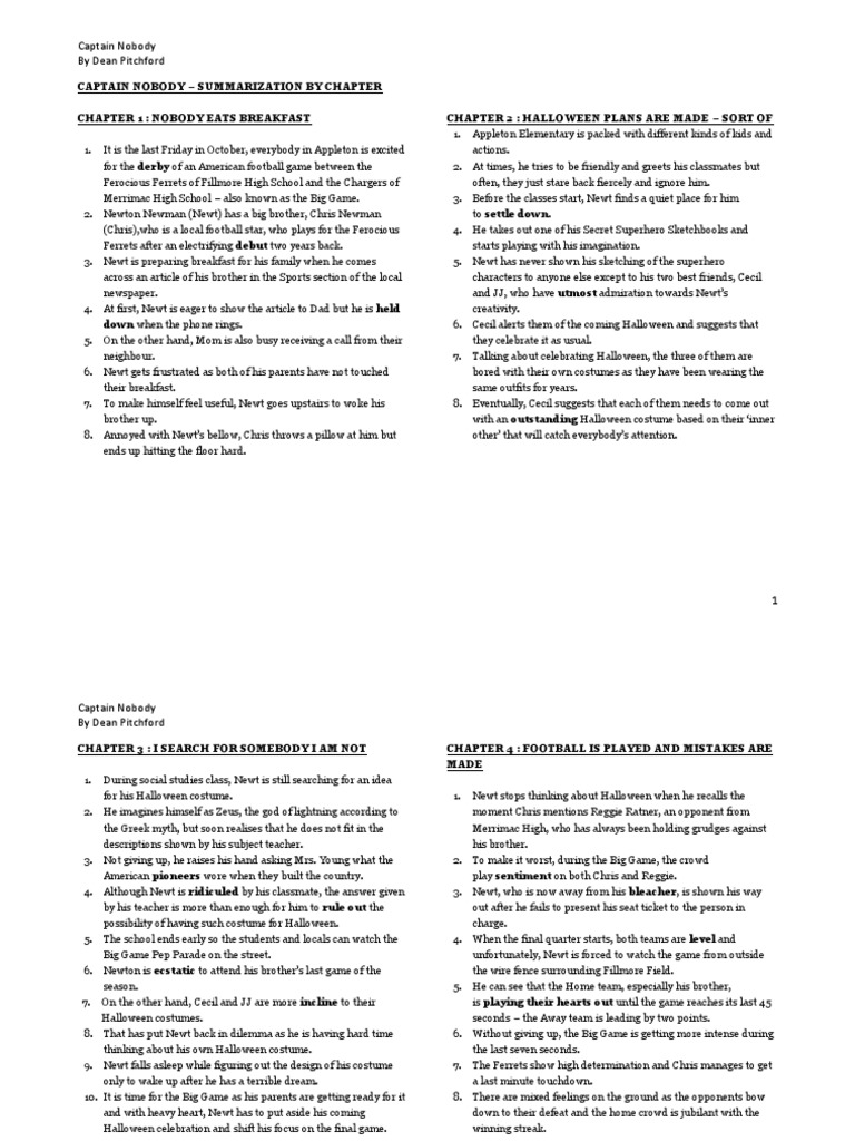 Captain Nobody Chapter Summary | PDF