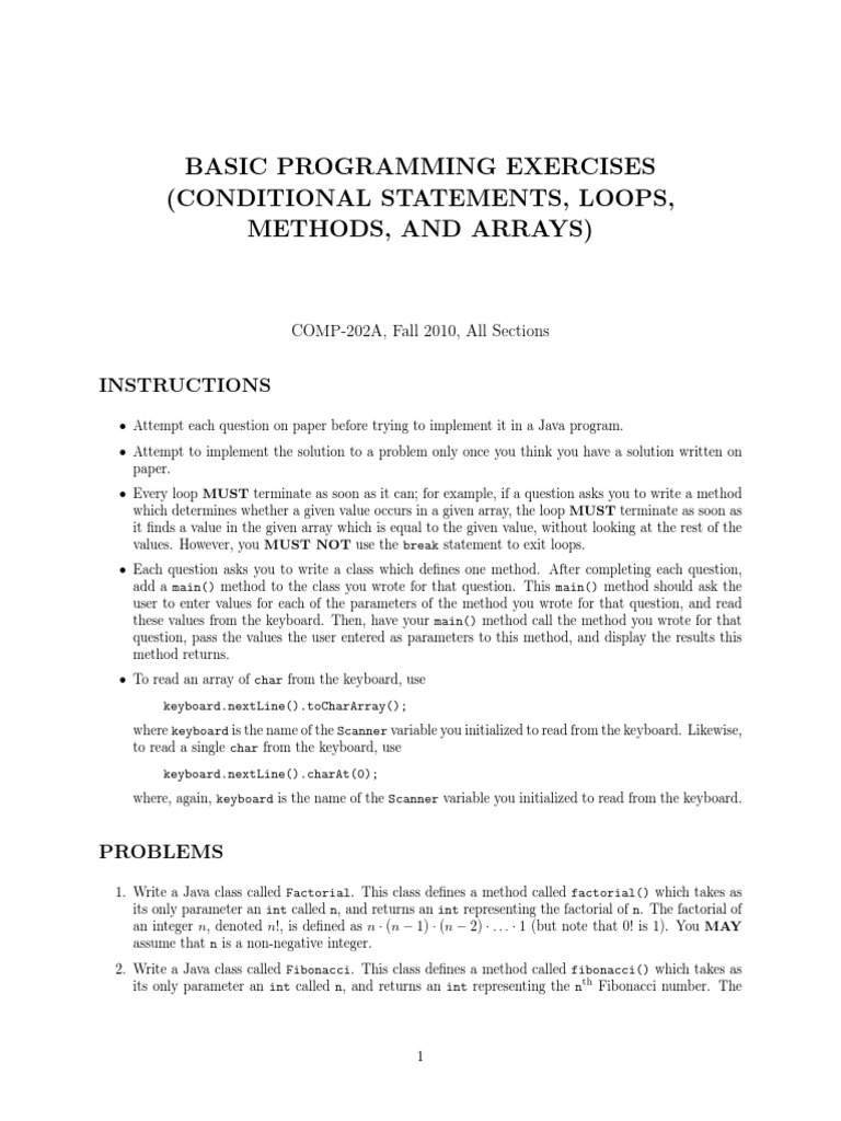 Basic Programming Exercises Conditional 599e71071723dd11409072e3 | PDF | Trigonometric Functions ...