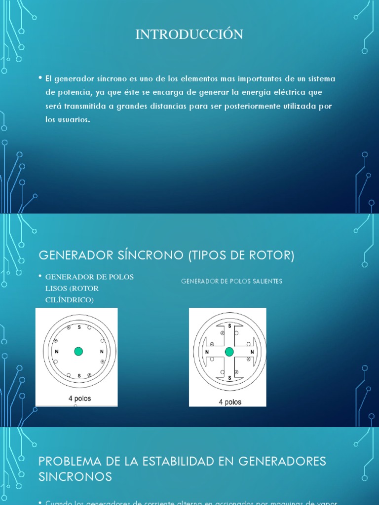 Problema de La Estabilidad en Generadores Sincronos | PDF | Generador eléctrico | Energia electrica