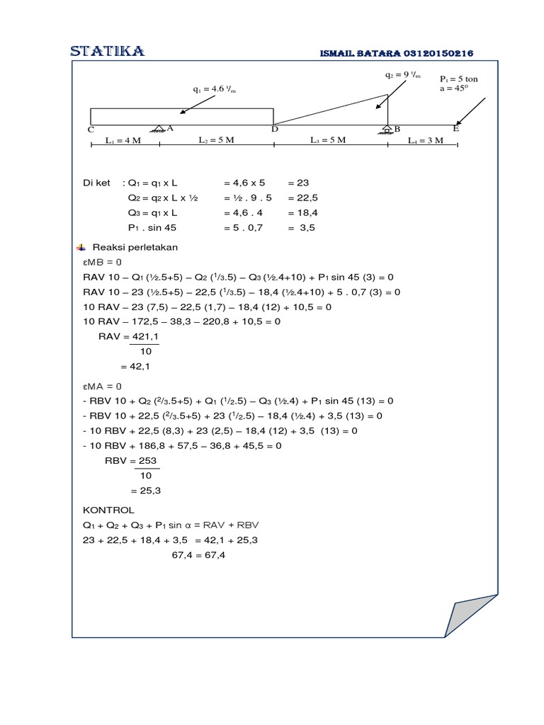 Tugas Besar Statika | PDF