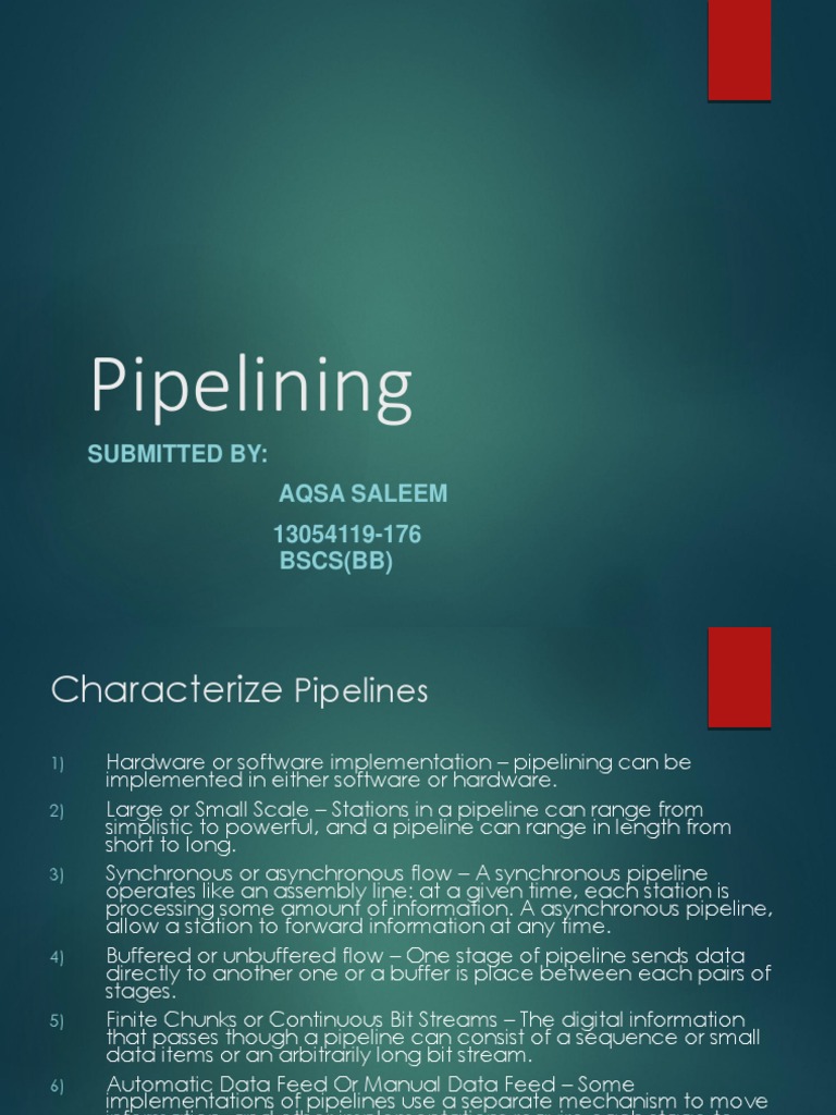 13054119 176 Pipelining Aqsa Saleem Pdf Central Processing Unit Computer Hardware 
