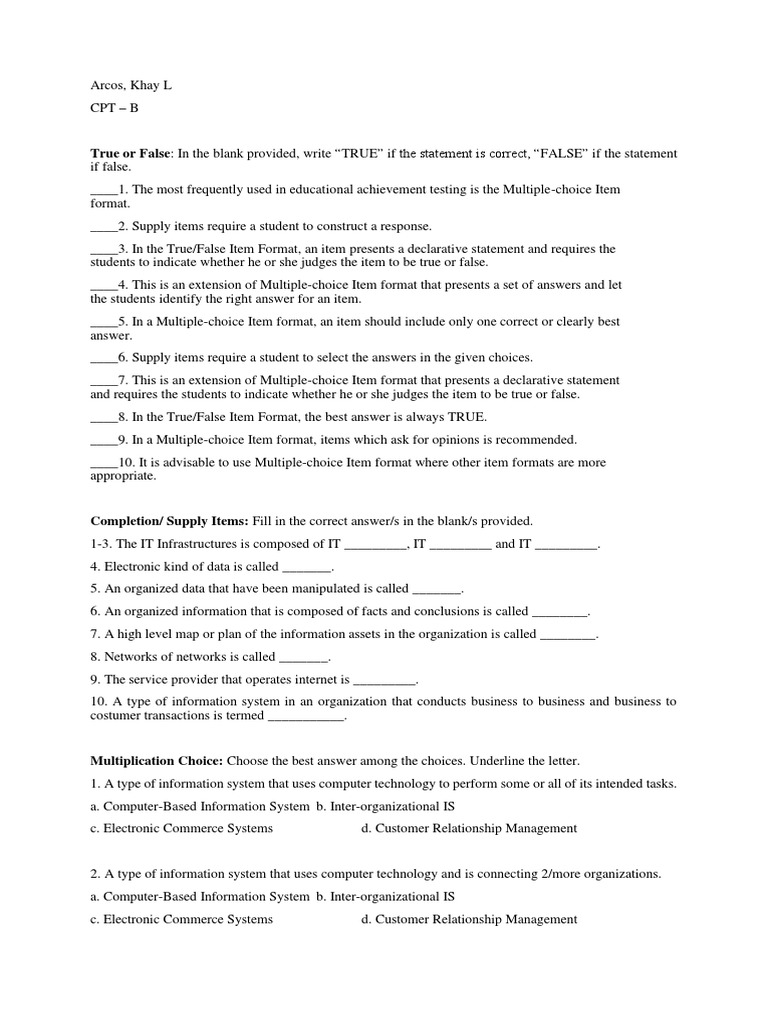 Item Formats Sample | PDF | Multiple Choice | Software Development