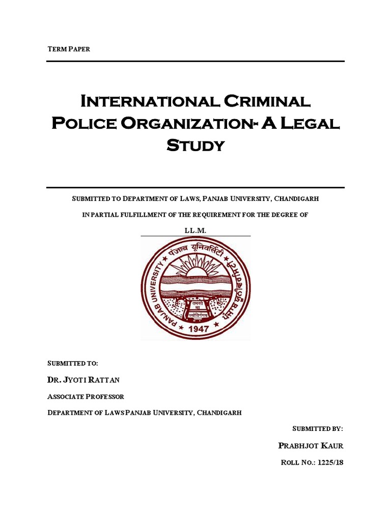 Legal Study of INTERPOL's Framework | PDF | Police | Crime & Violence