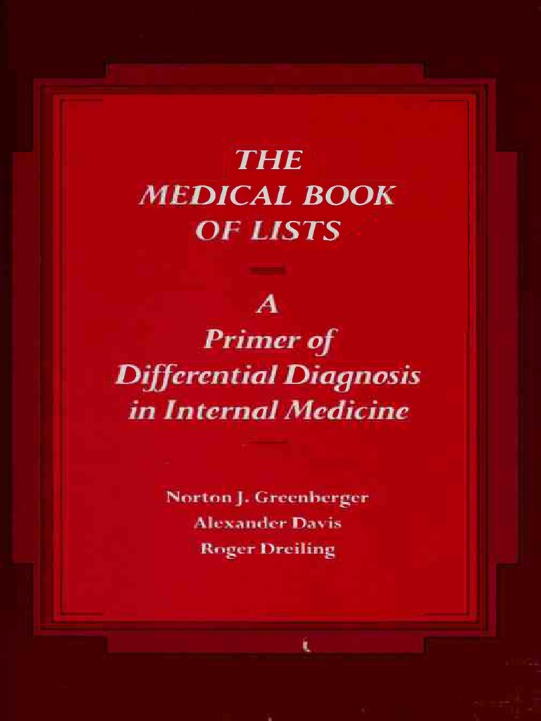 The Medical Book of Lists A Primer of Differential Diagnosis in PDF ...
