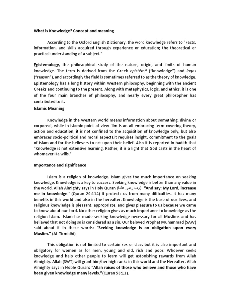 What Is Knowledge? Concept and Meaning | PDF | Rationalism | Empiricism