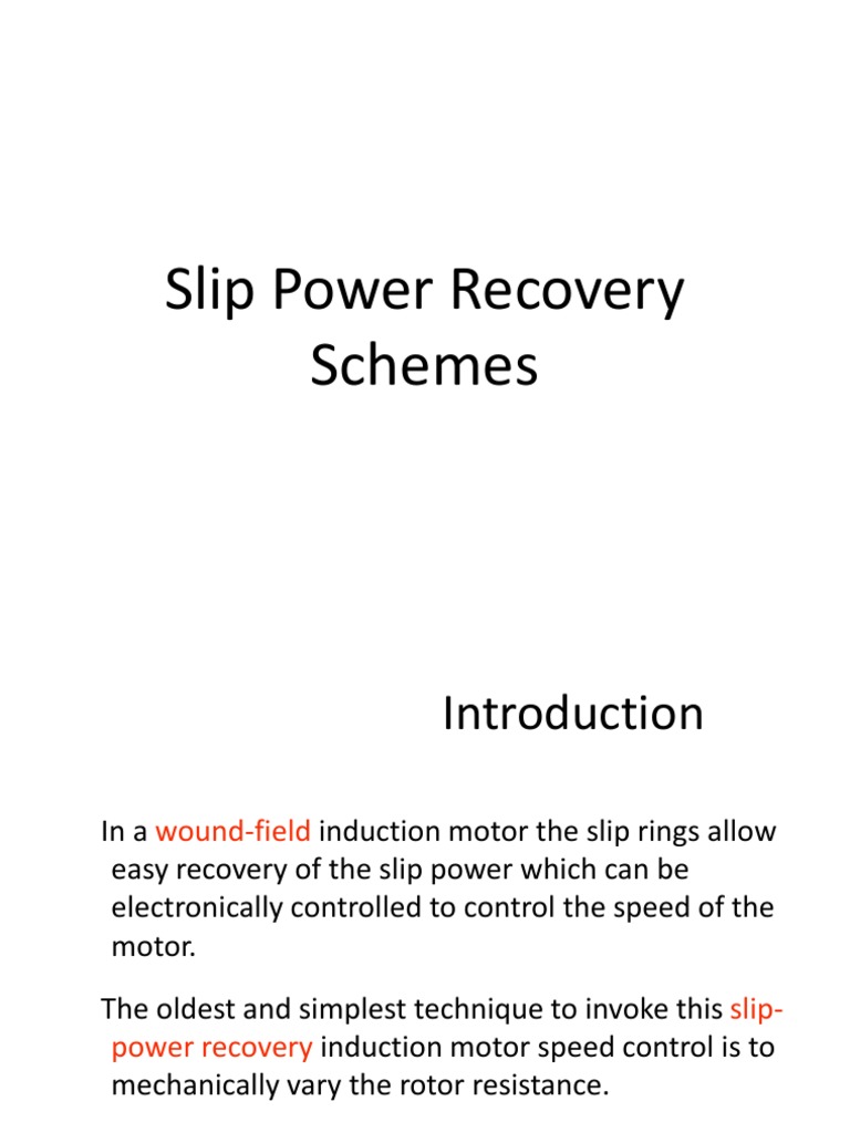 Slip Power Recovery Schemes | PDF | Electric Motor | Power Inverter