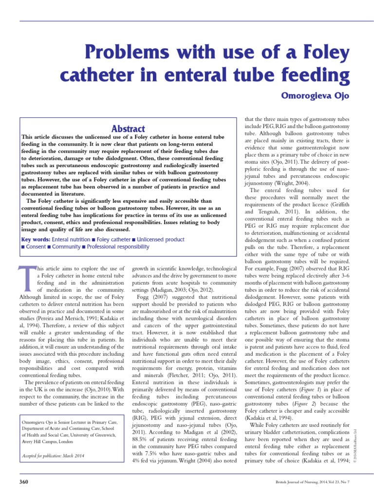 Problems With Use of A Foley Catheter In20160222-1033-Xkz5o PDF | PDF ...