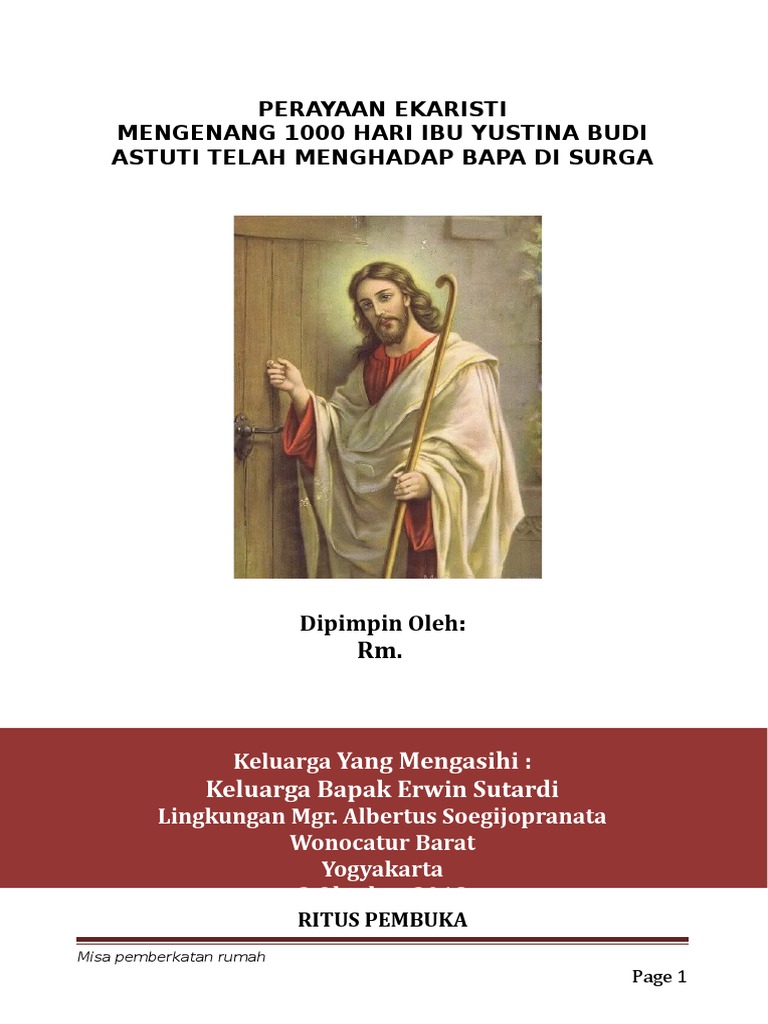 Teks Misa Pemberkatan Rumah | PDF