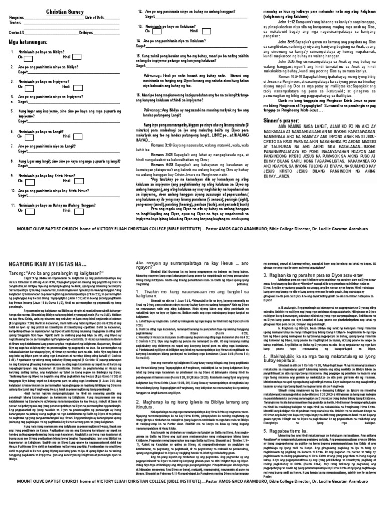 Christian Survey 1 | PDF