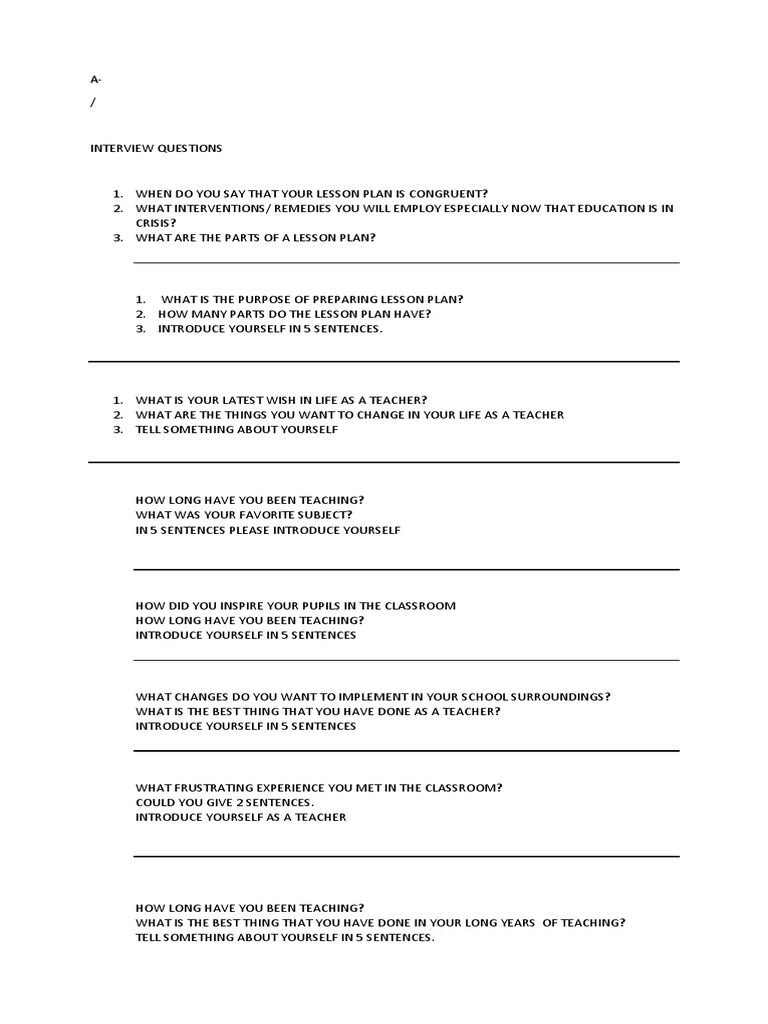 Interview Questions | PDF