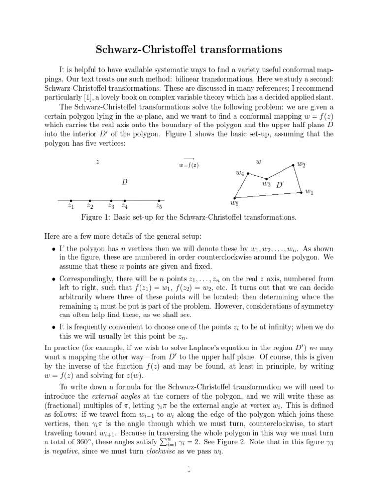 Schwarz-Christoffel Transformations | PDF | Integral | Angle
