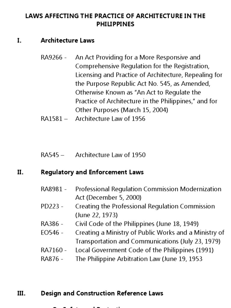 Regulatory Laws | PDF | Architect | Government