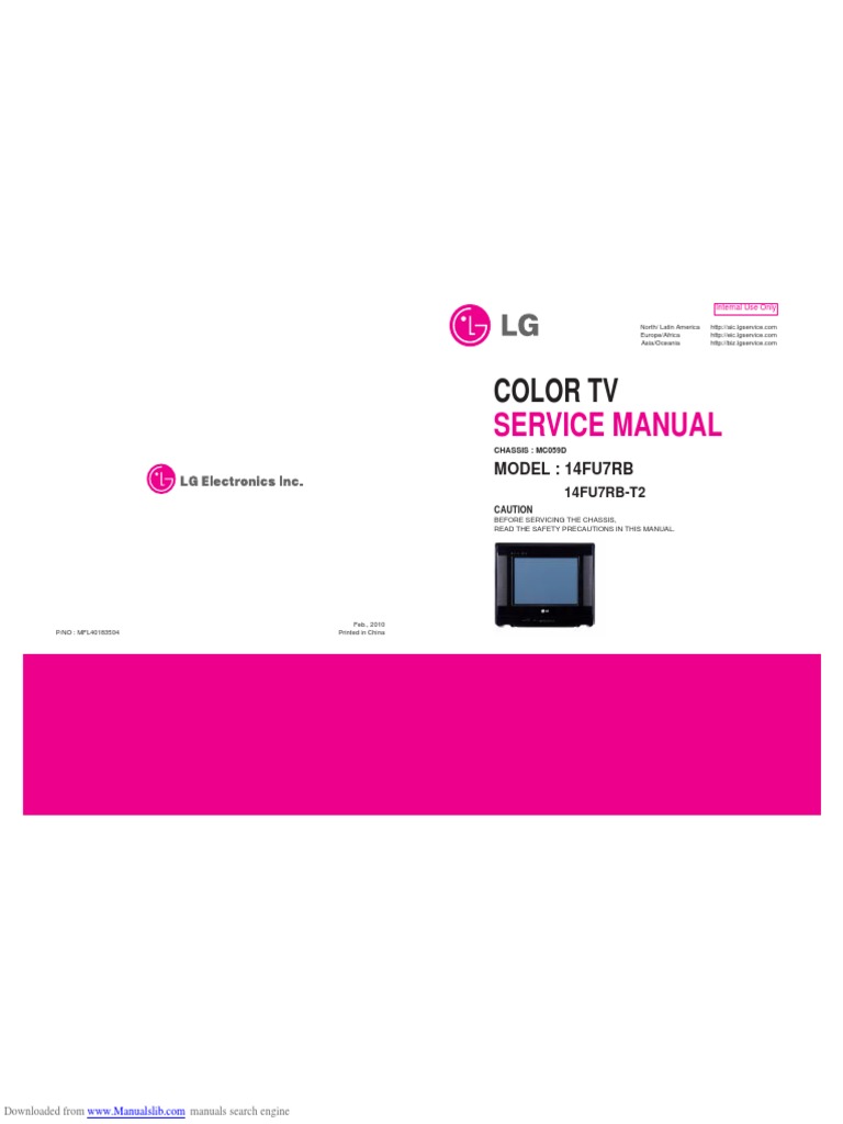 LG TV Service Manual | PDF | Resistor | Alternating Current