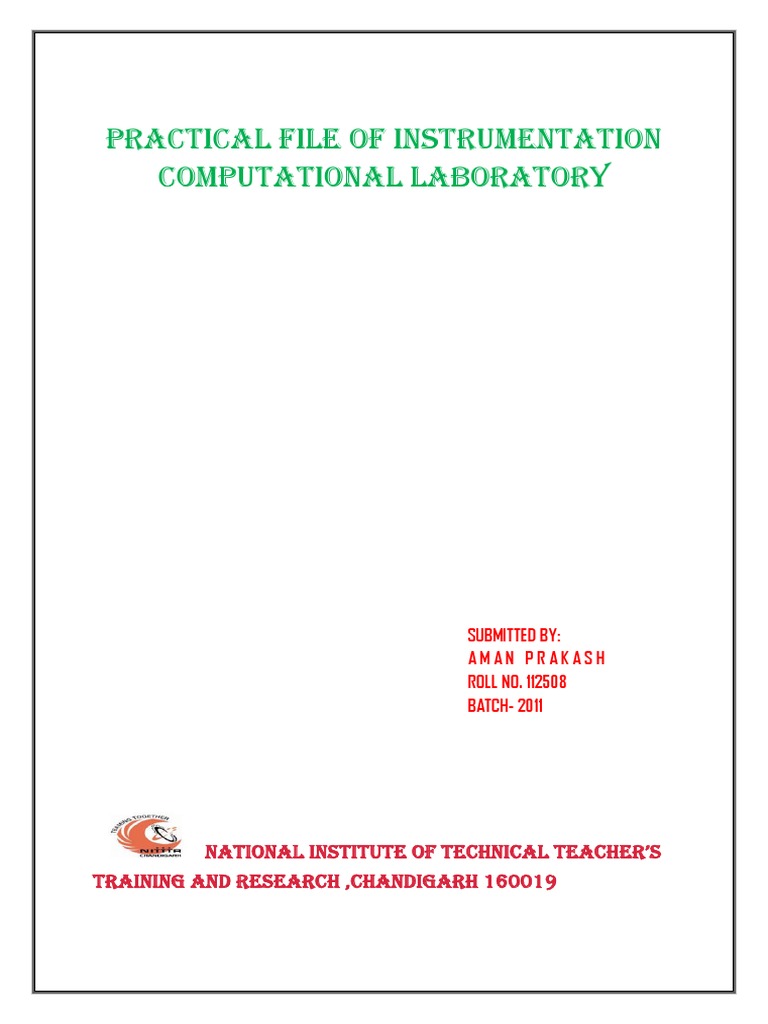 Practical File of Instrumentation Computational Laboratory | PDF ...
