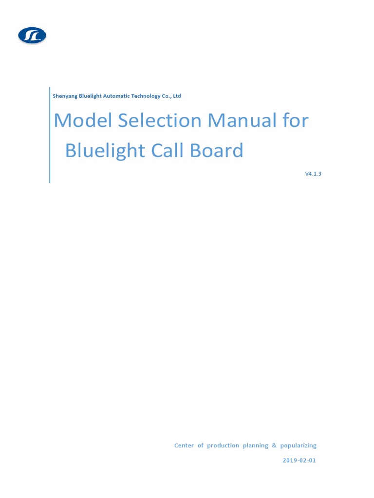 Bluelight Call Board Model Manual | PDF | Light Emitting Diode ...