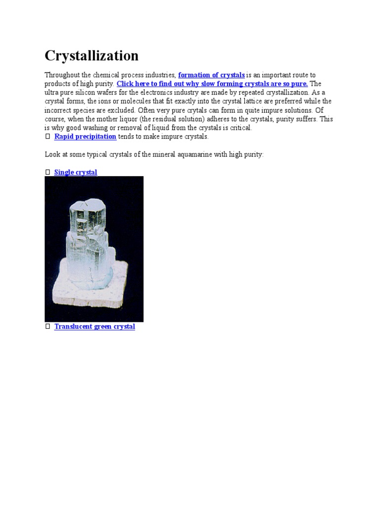 Crystallization: Formation of Crystals Click Here To Find Out Why Slow ...