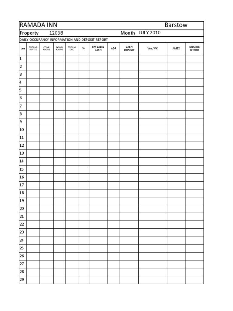 Daily Occupancy Report | PDF