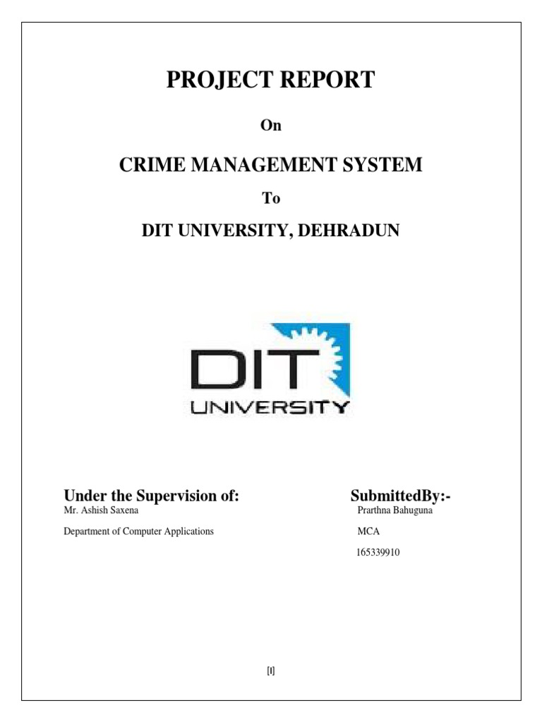 Crime Management System: A Project Report on Developing a Software ...