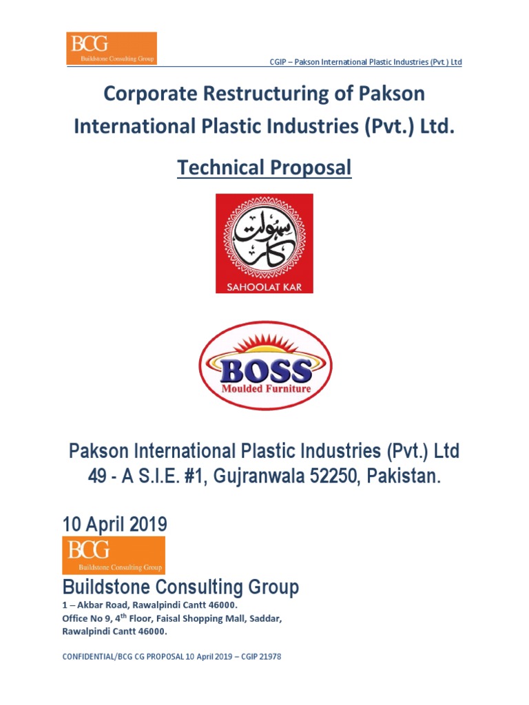 Proposal For Pakson International Plastic Industries (PVT.) LTD 10 April 2019 PDF | PDF ...