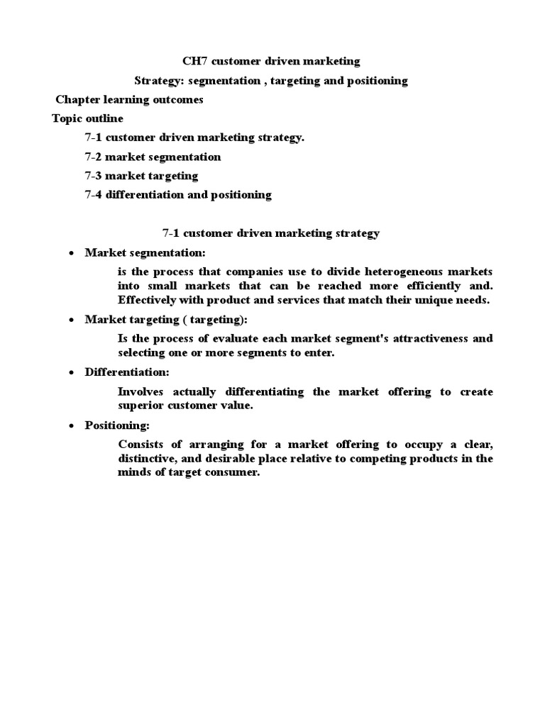 Chpter 3 | PDF | Market Segmentation | Competitive Advantage