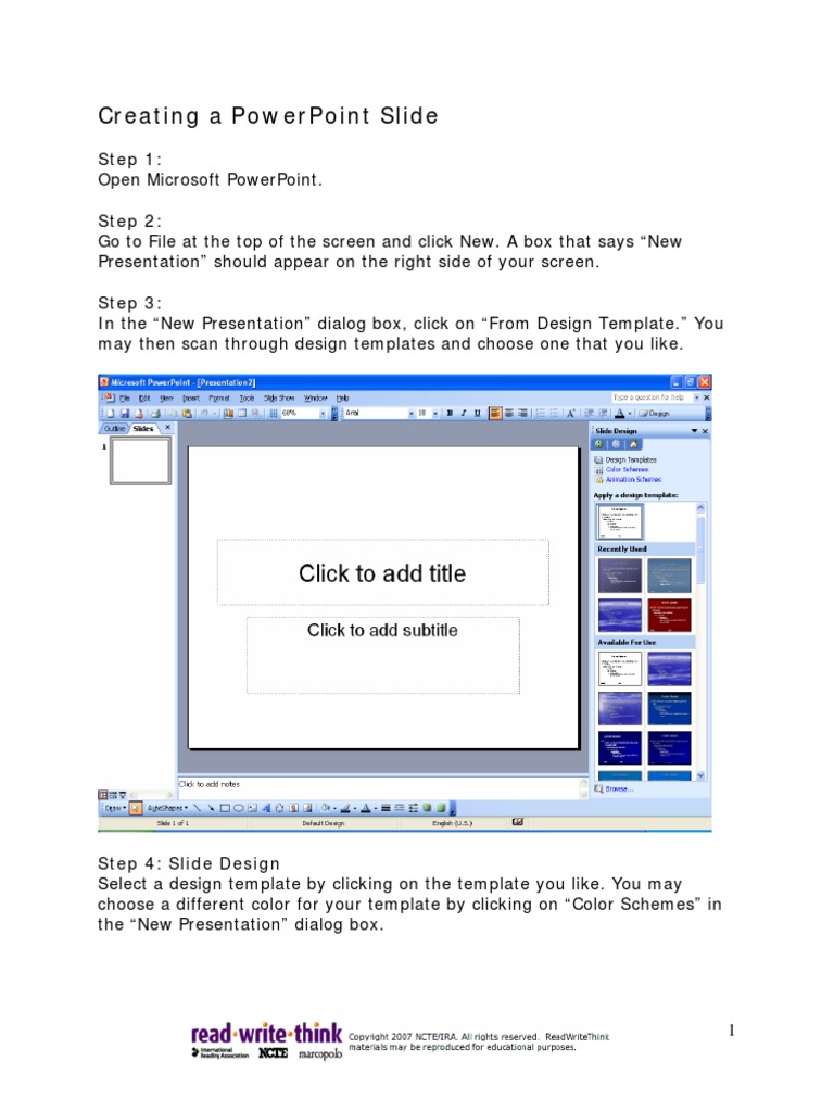 Creating A Powerpoint Slide: Step 1 | PDF | Page Layout | Icon (Computing)