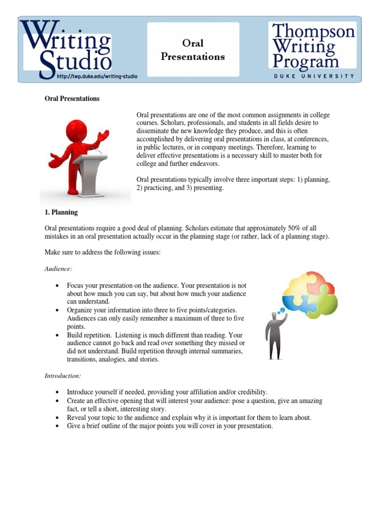Effective Oral Presentation Guide | PDF | Question | Lecture