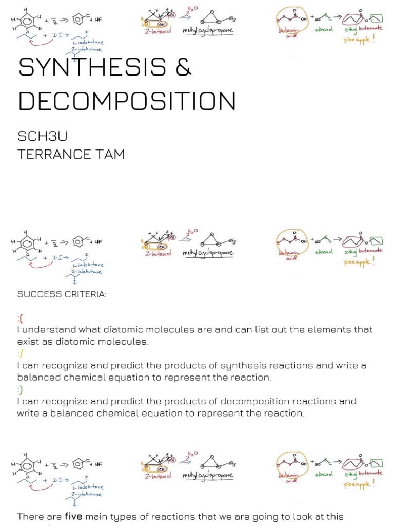 Sch3u Synthesis & Decomposition | PDF | Chemical Reactions | Oxide