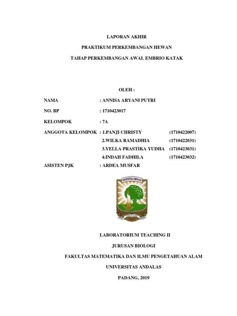 Tahap Awal Perkembangan Embrio Katak | PDF
