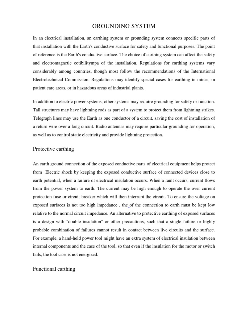 Grounding System | PDF | Electric Power Distribution | Building Engineering