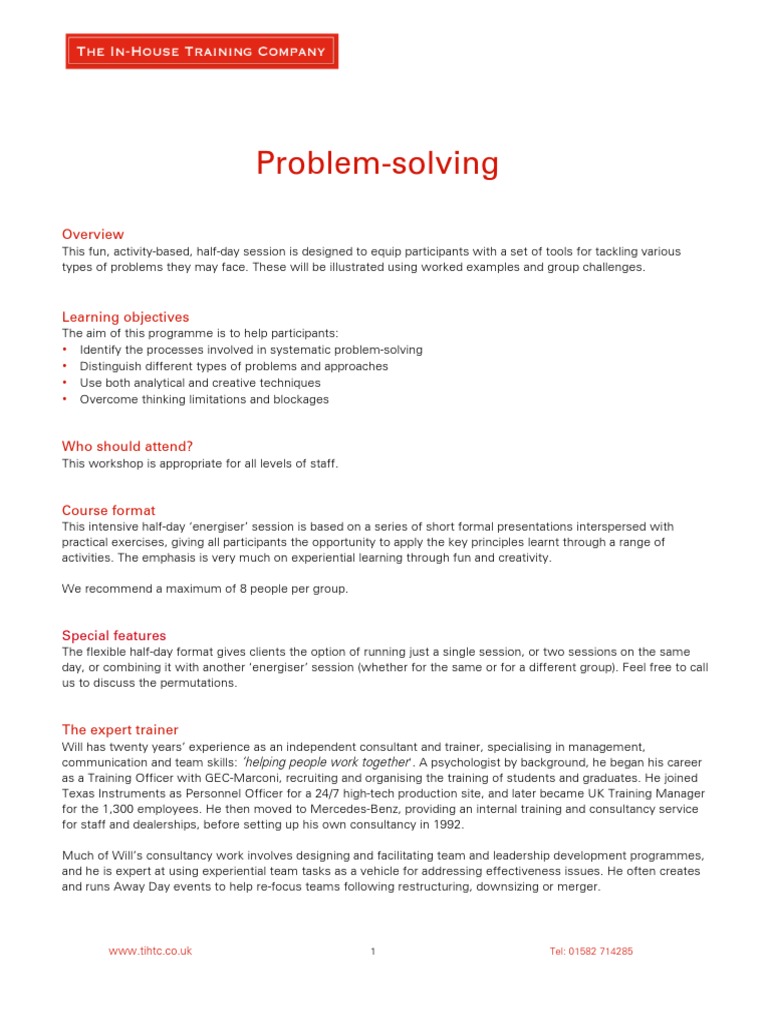 Problem Solving | PDF | Creativity | Learning