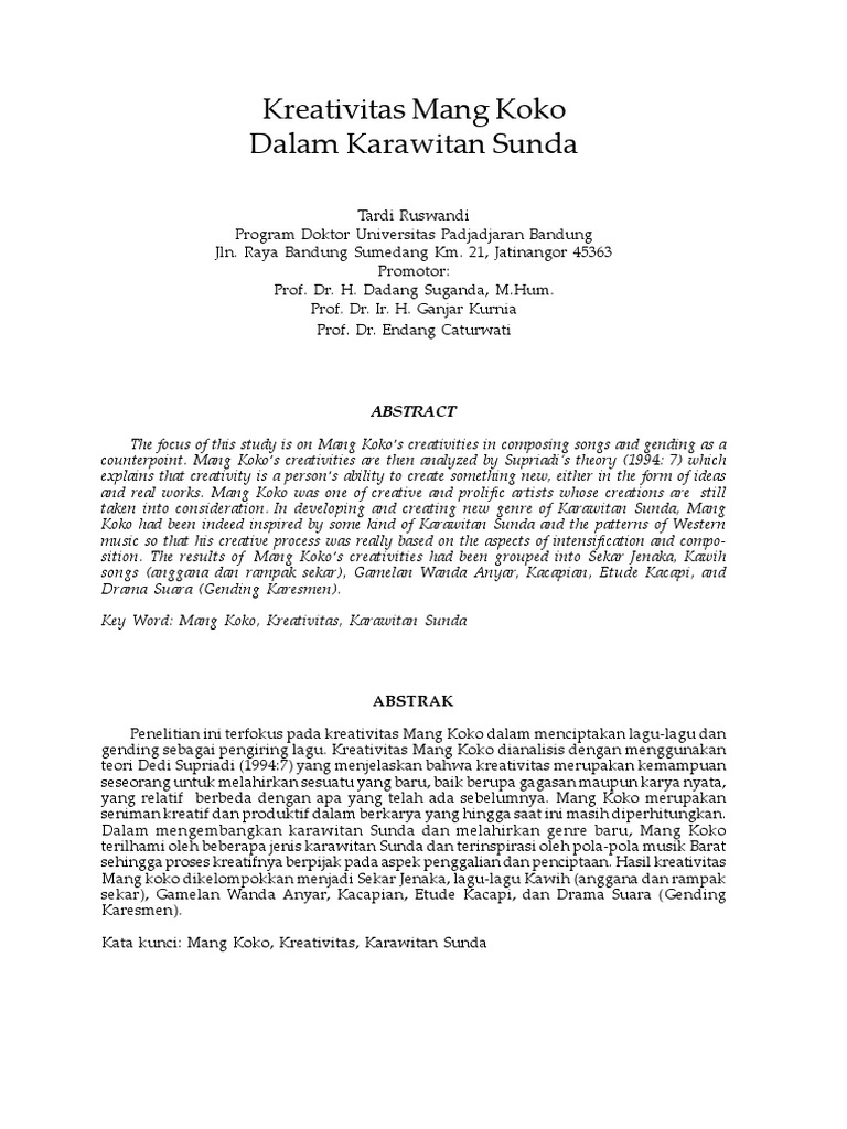 KREATIVITAS MANG KOKO | PDF
