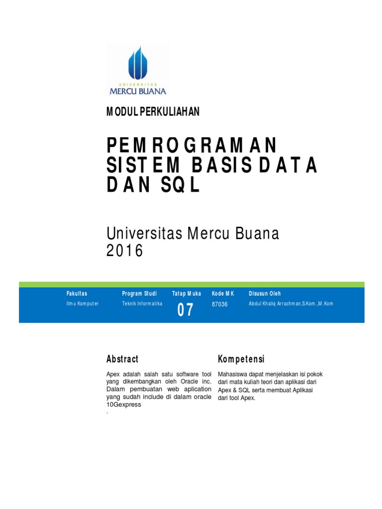 Modul - ProgDB - 09 - Cursor 1 PDF | PDF | Pl/Sql | Subroutine