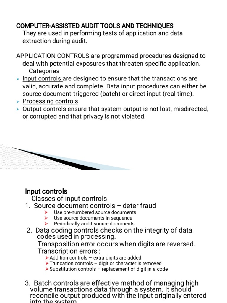 Lecture 5 - Computer-Assisted Audit Tools and Techniques | PDF | Audit | Information Technology ...
