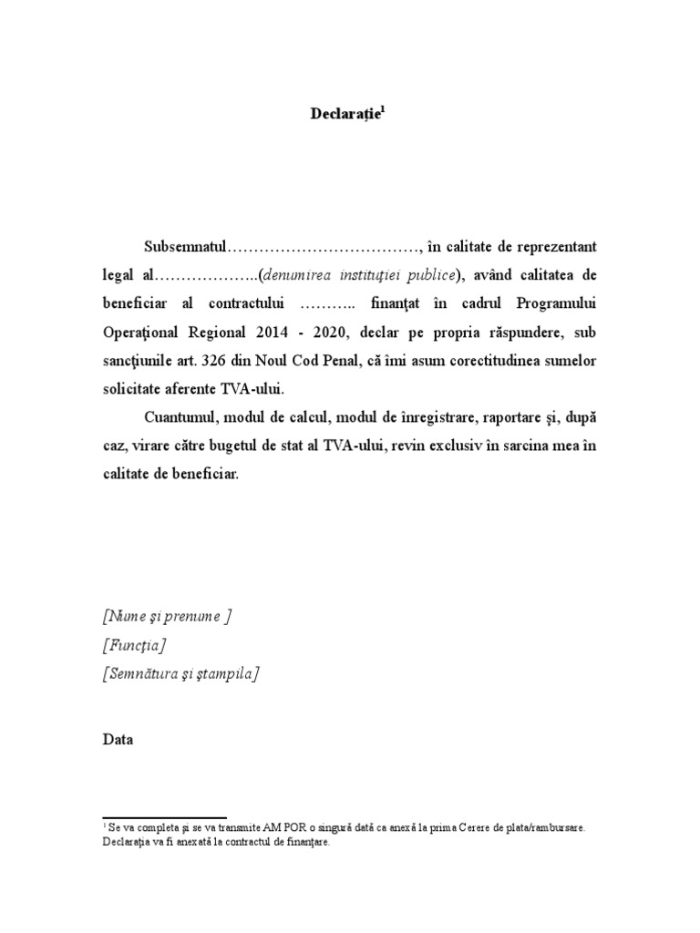 Declaratie TVA | PDF