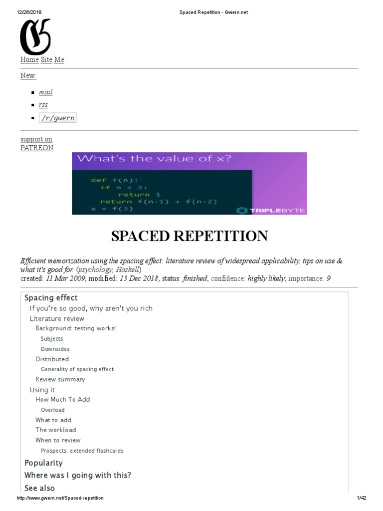 Spaced Repetition Techniques Explained | PDF | Cognitive Neuroscience ...