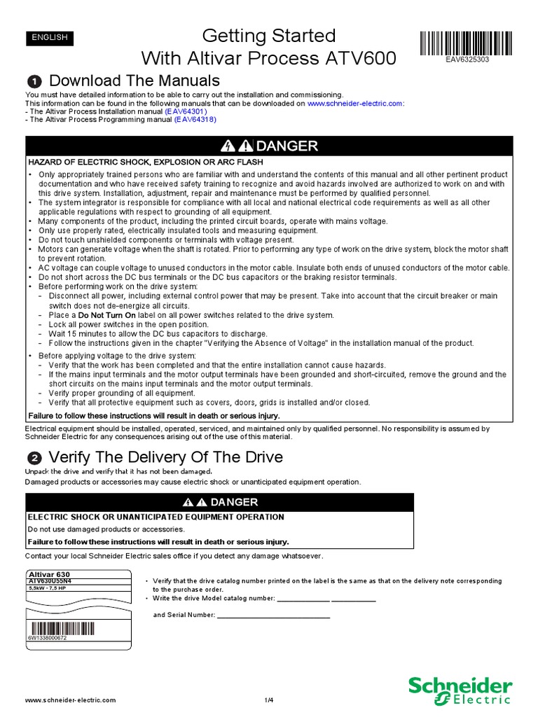 ATV600 Getting Started en EAV63253 03 | PDF | Mains Electricity ...