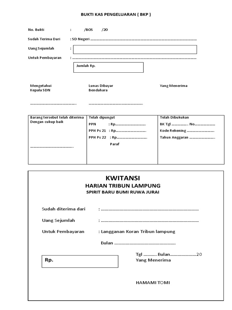 Bukti Kas Pengeluaran | PDF