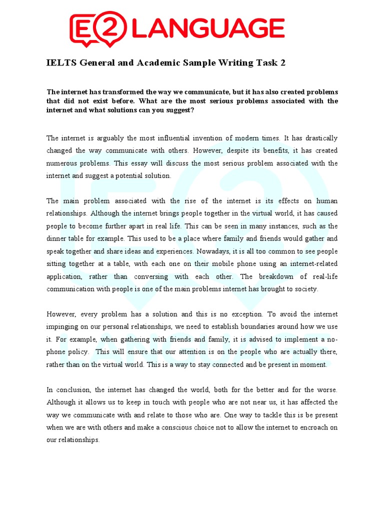 IELTS Writing Task 2 Sample | PDF | Lifestyle