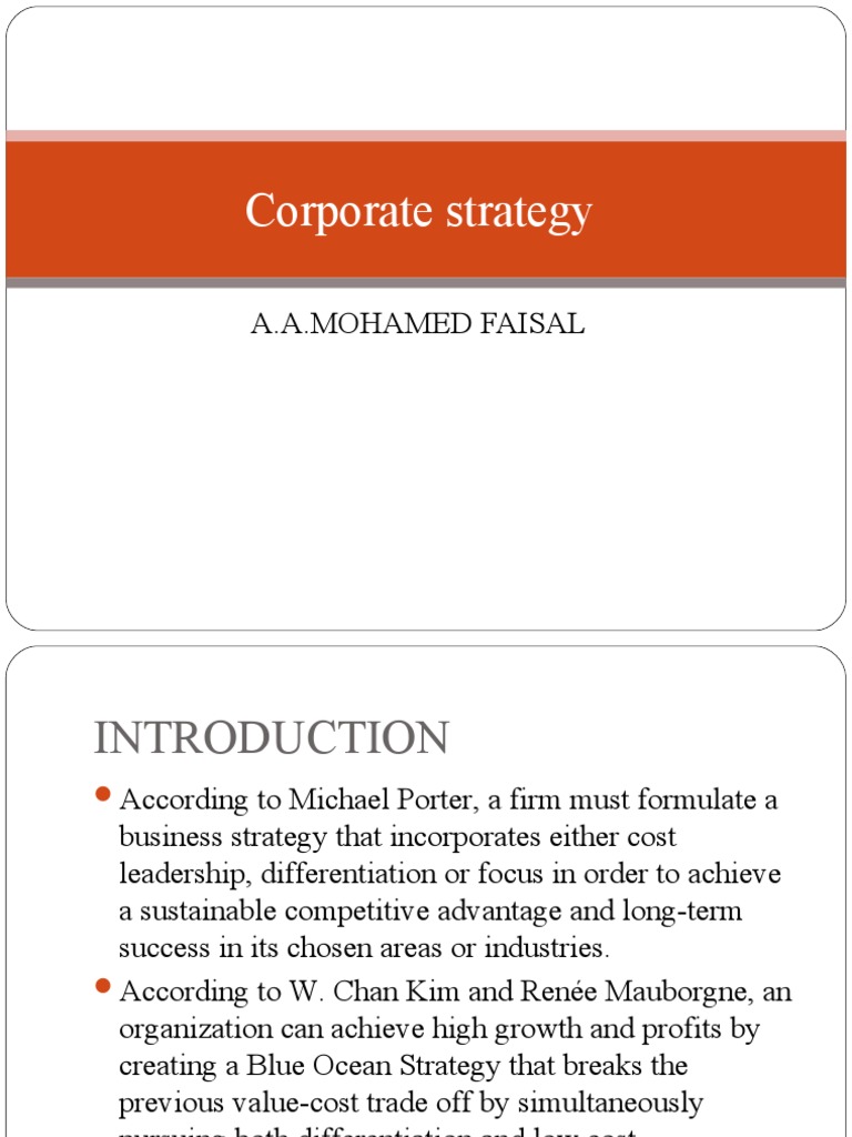 Corporate Strategy Document Summary | PDF | Strategic Management | Business
