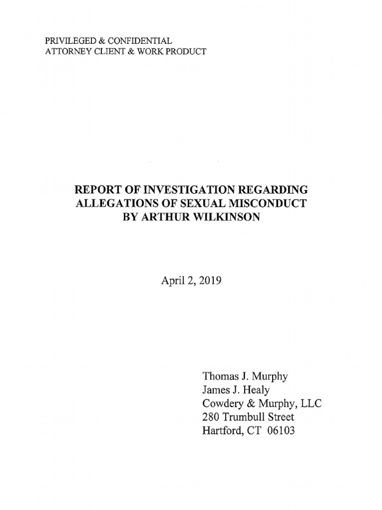 Confidential Attorney Client Privileged Memorandum Investigation Final ...