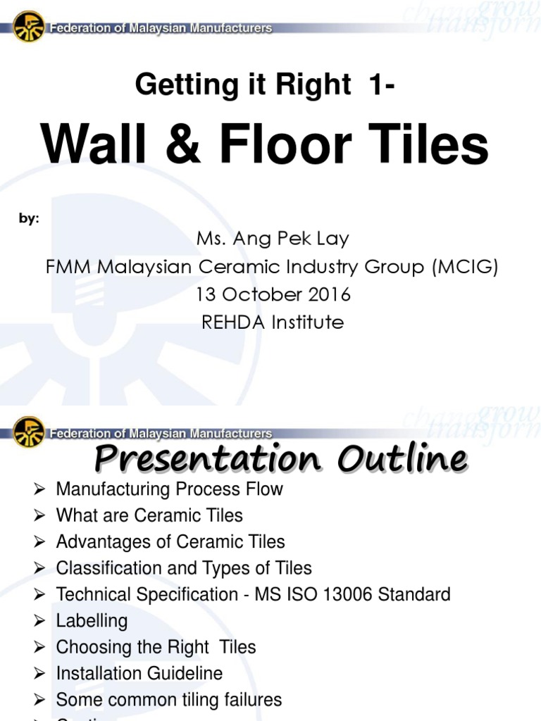 1 Wall Floor Tiles | PDF | Tile | Masonry