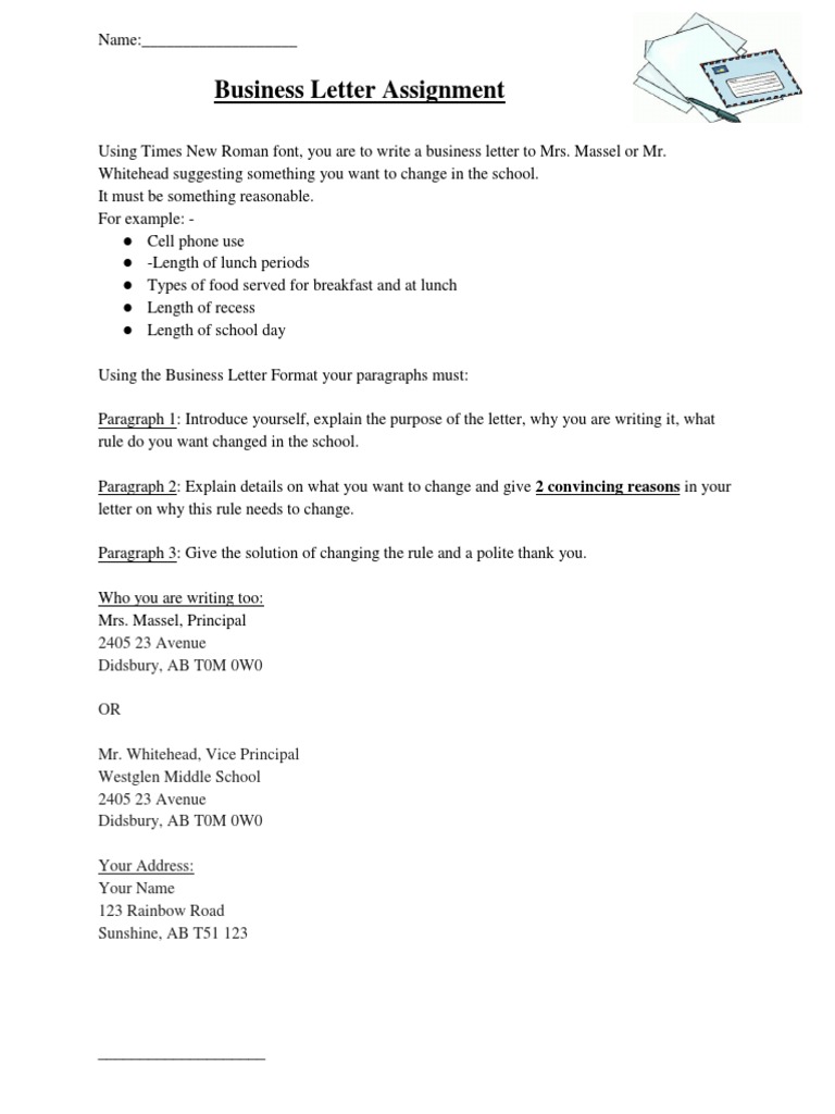 Business Letter Writing Assignment | PDF | Career & Growth | Technology ...